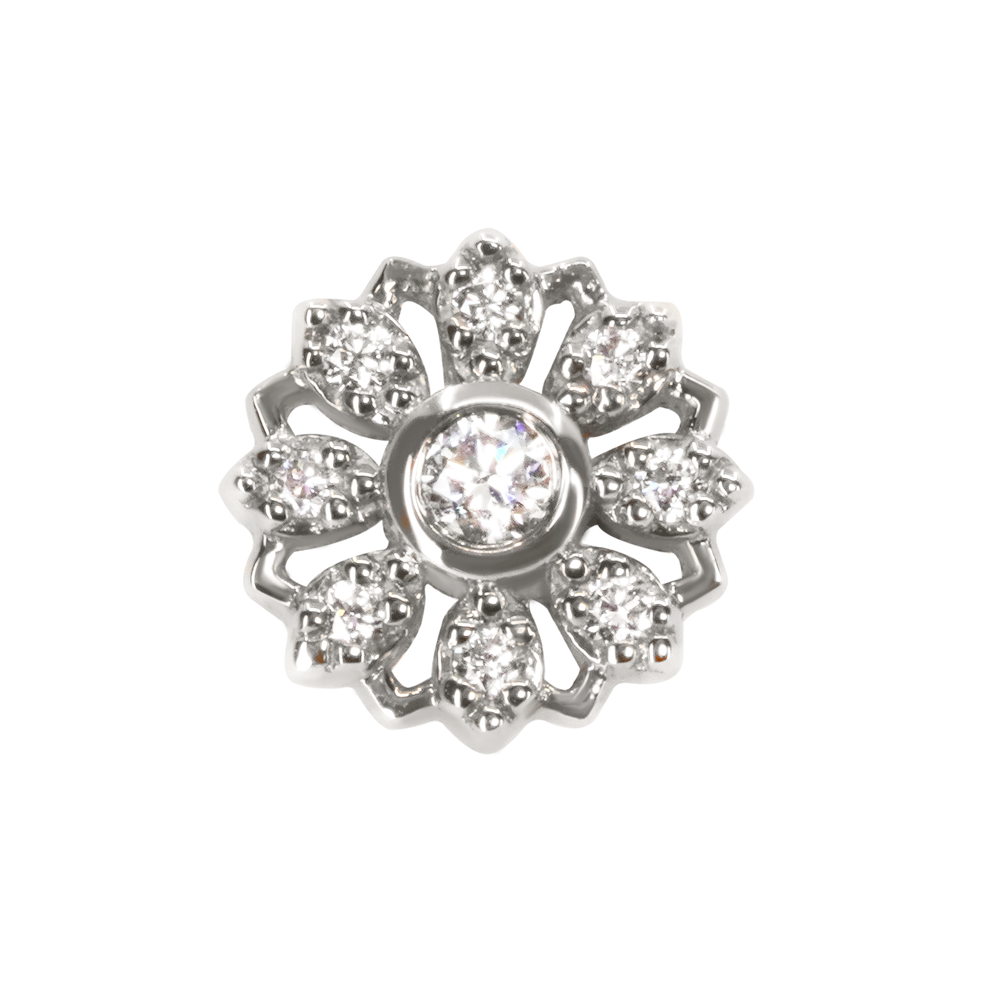 Diamond Rosette Threaded End – So Gold Studios