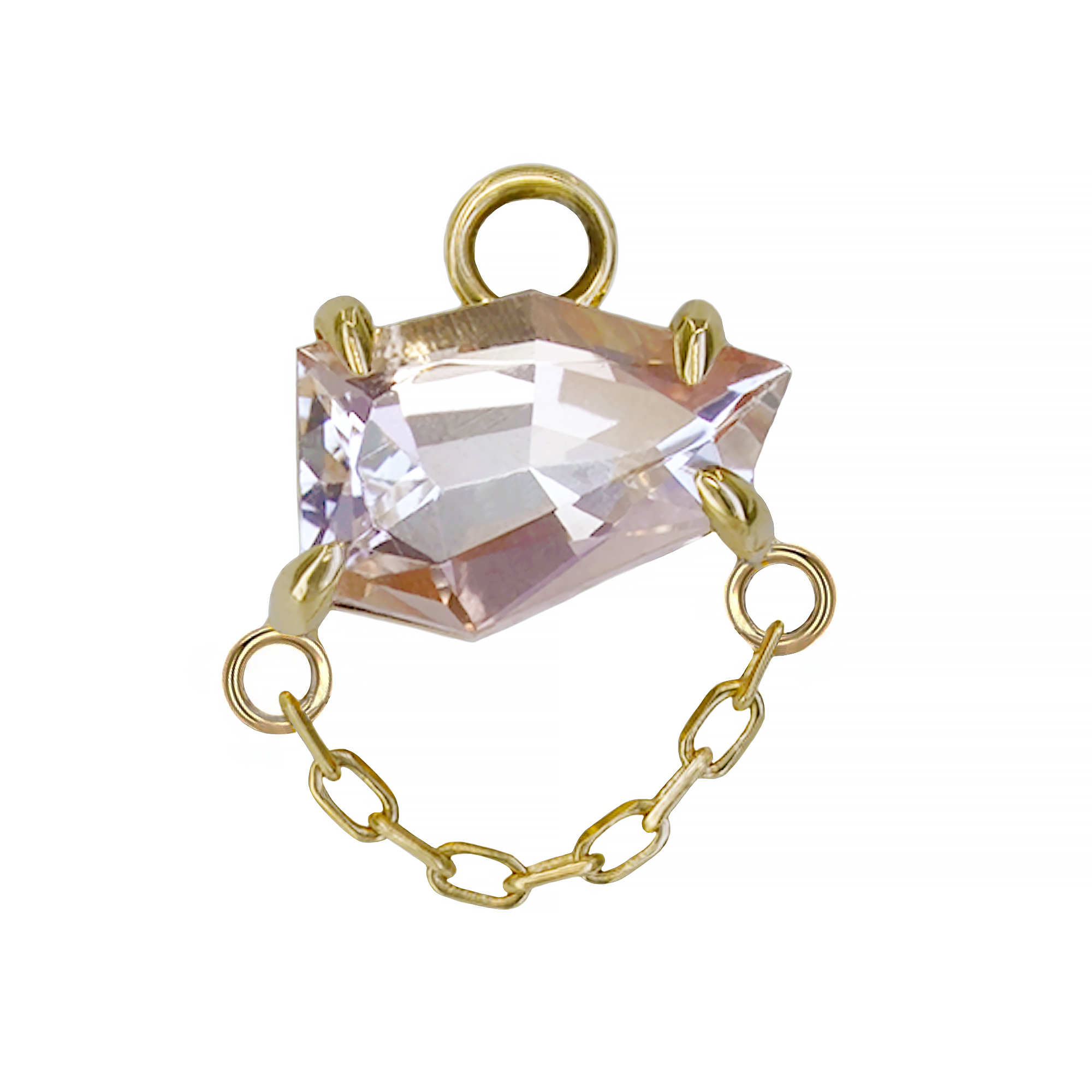 Freeform Sunstone Charm with Chain Drape – So Gold Studios